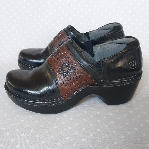 Ariat | Shoes | Ariat Bella Black And Brown Leather Slip On Clog ...